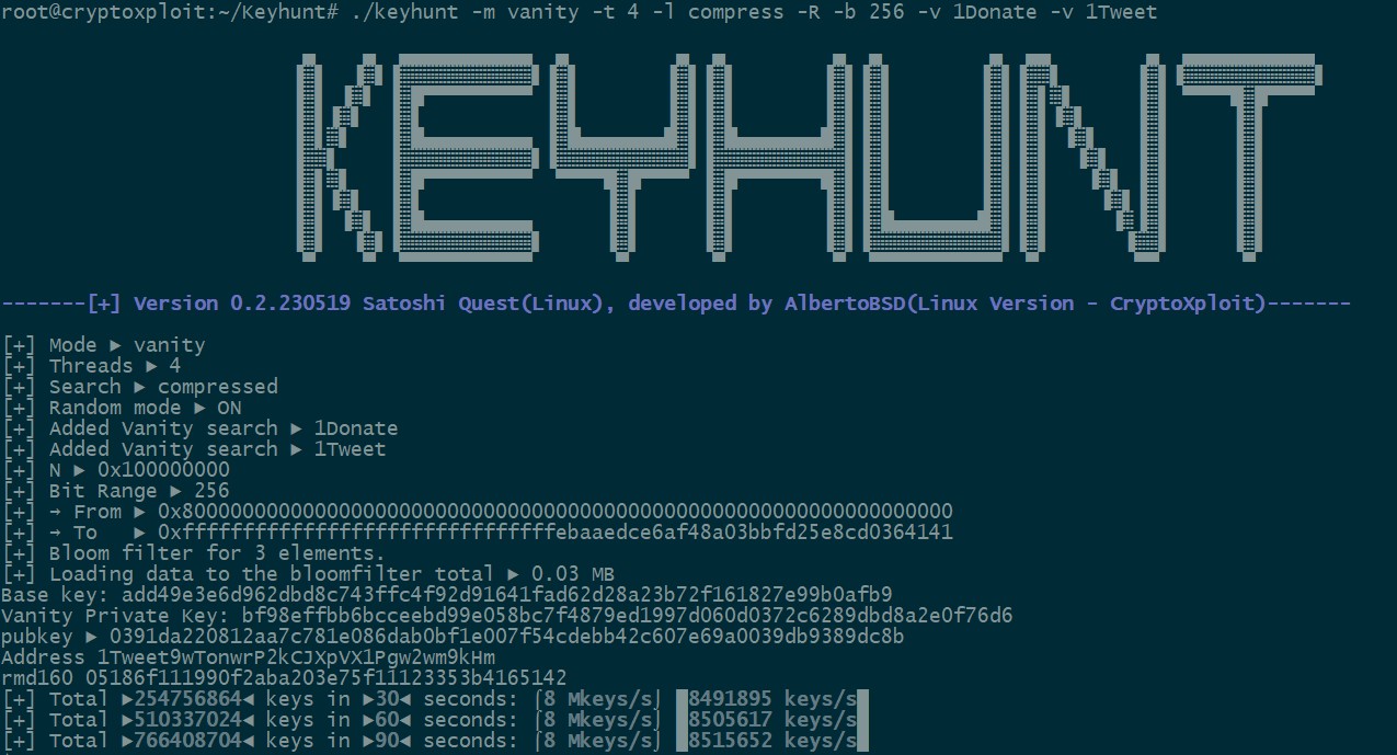 Keyhunt - cryptoxploits