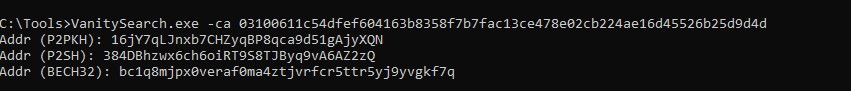 VanitySearch - cryptoxploits