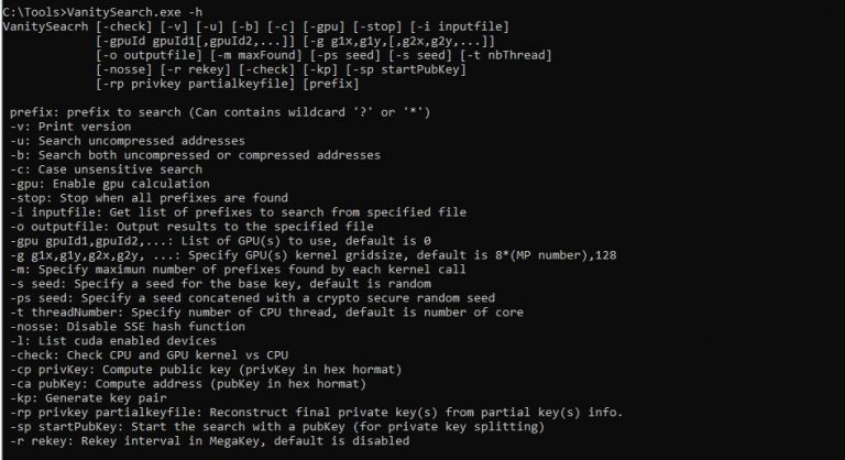 VanitySearch - cryptoxploits