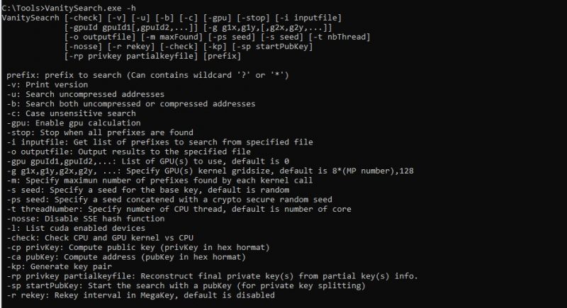 VanitySearch - cryptoxploits