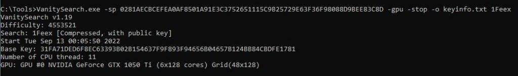 VanitySearch - cryptoxploits