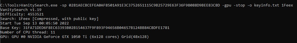 VanitySearch - cryptoxploits